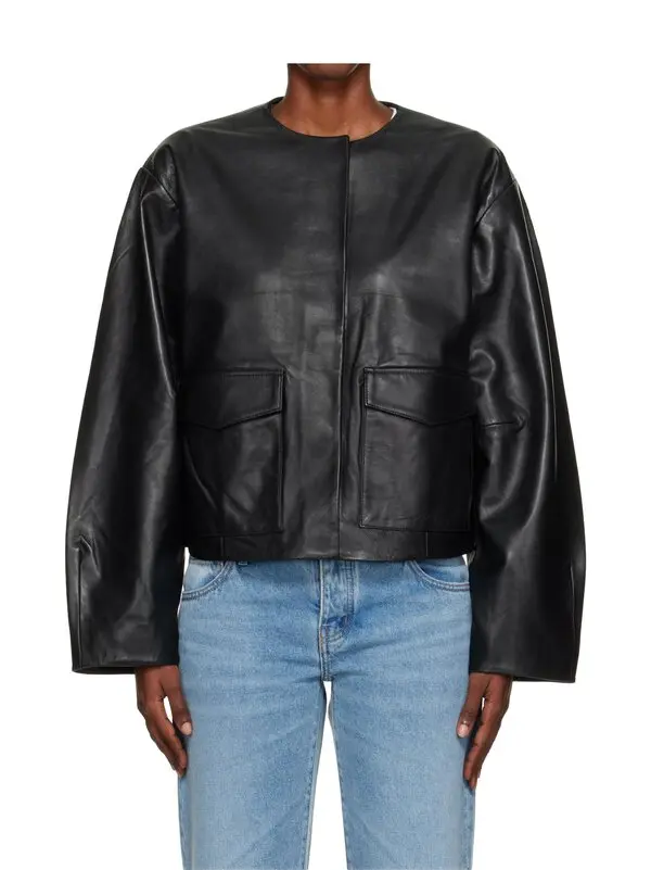 ST. AGNI Leather Jacket - Black