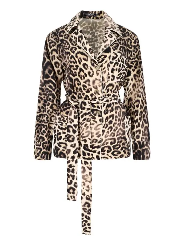 Ermanno Scervino Leopard Print Belted Top - Nude