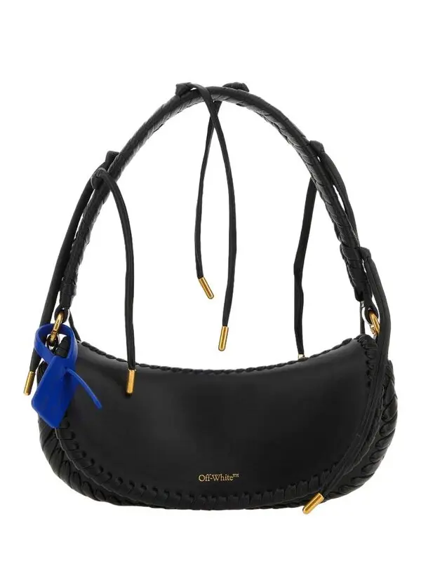 Off-White Braided-trim Top Handle Bag - Black