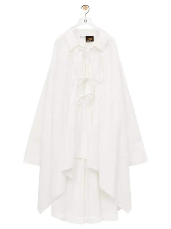 Loewe Asymmetrical Tunic Dress With Drawstring Detail - White