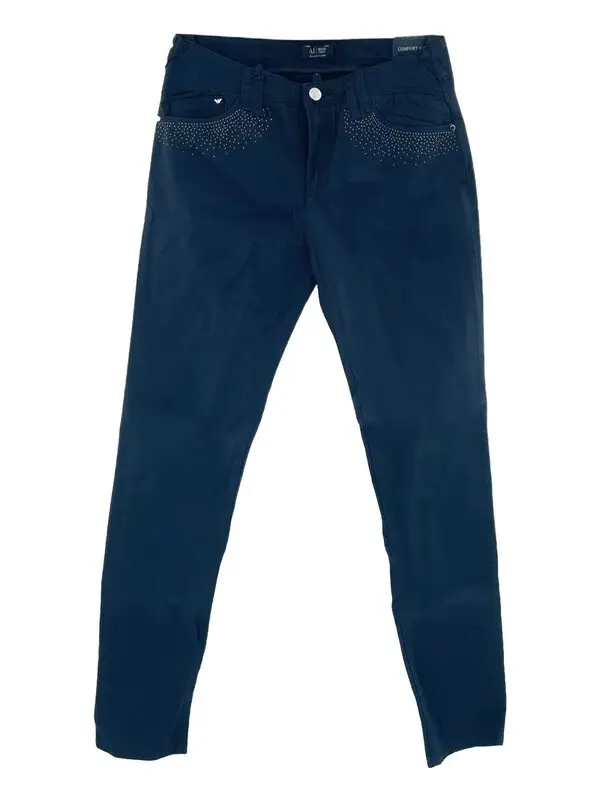 Emporio Armani Embellished Logo Jeans - Blue