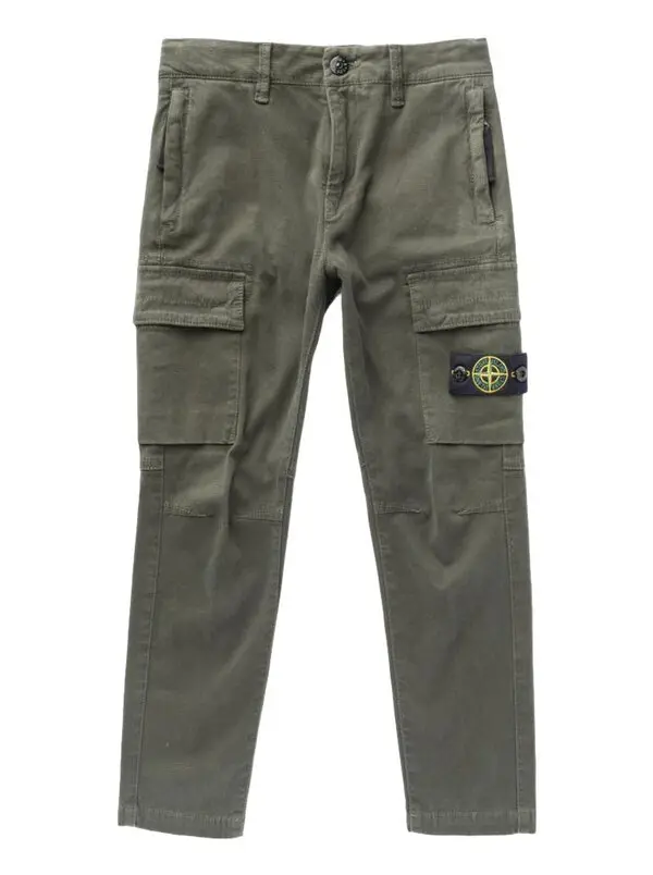 Stone Island Corduroy Straight-leg Cargo Trousers - Black
