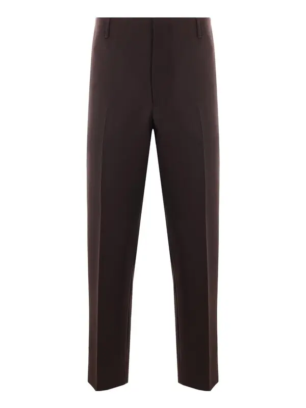 Prada Pressed-crease Straight Trousers - Black