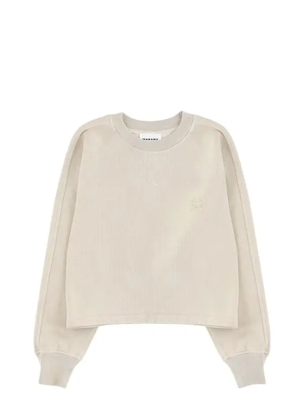 Isabel Marant Étoile Crewneck Sweatshirt With Embroidered Logo - Beige