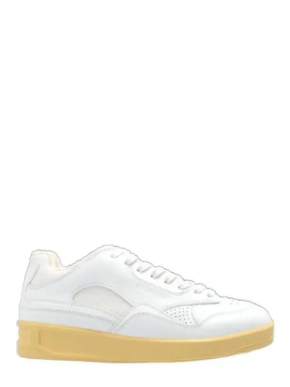 JIL SANDER Round Toe Lace-up Sneakers - White