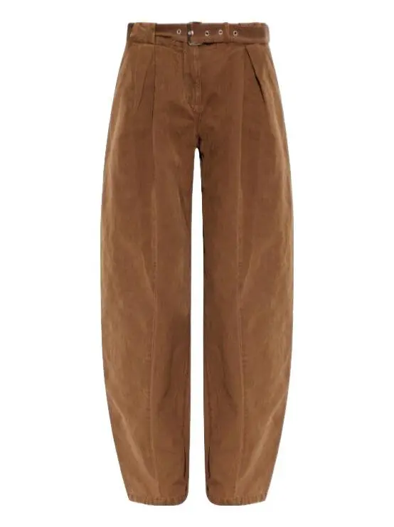 Blumarine Pleated Belted Trousers - Brown