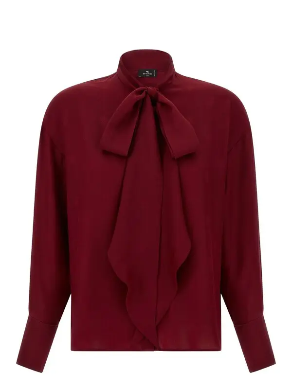 Etro Dot-printed Tie-neck Blouse - Red