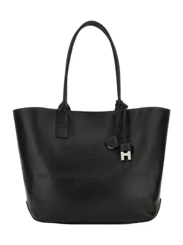 Hogan Small Embossed Tote Bag - Black