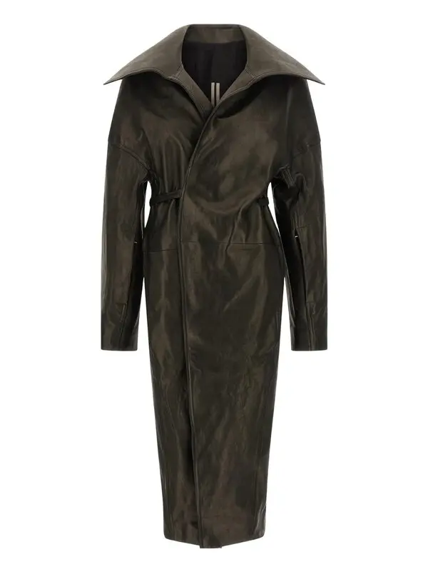 Rick Owens Dracucollar Belted Coat - Black