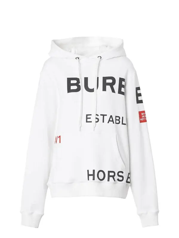 Burberry Horseferry Print Oversized Hoodie - White