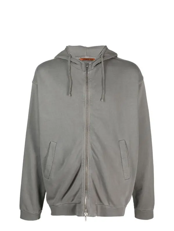 Barena Venezia Zip-up Cotton Hoodie - Gray