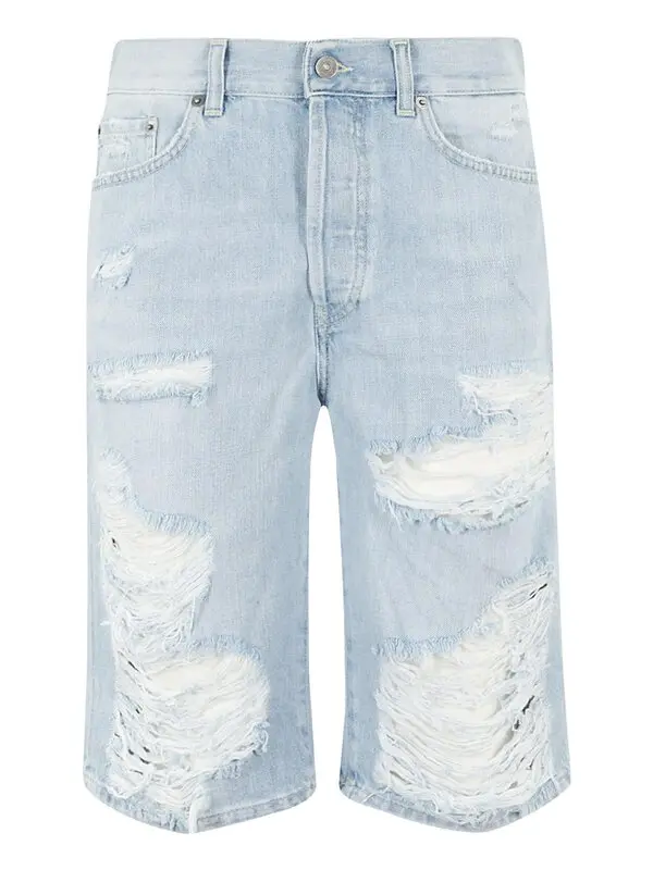 DONDUP Distressed Denim Shorts - White
