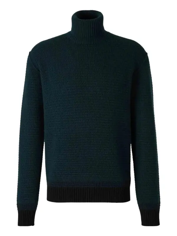 Zegna Long Sleeve High Neck Jumper - Dark Green