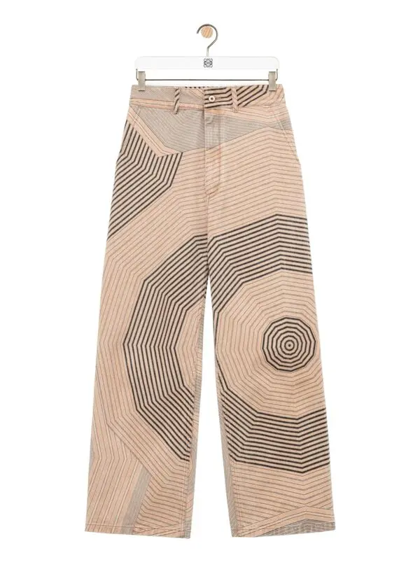 Loewe Baggy Jeans In Printed Denim - Nude