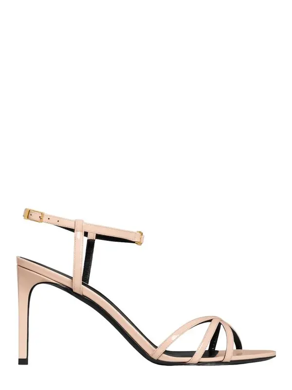 Celine Soir Sandal In Patent Calfskin - Nude