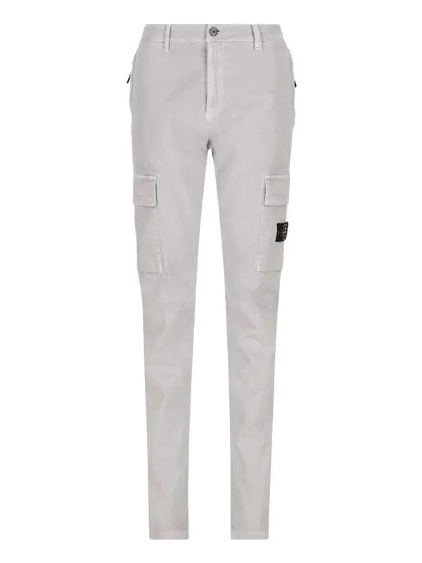 Stone Island Straight-leg Logo Patch Trousers - White