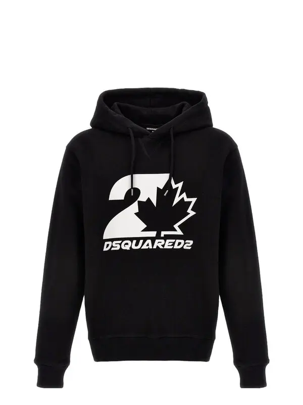 Dsquared2 Logo-printed Drawstring Hoodie - Black