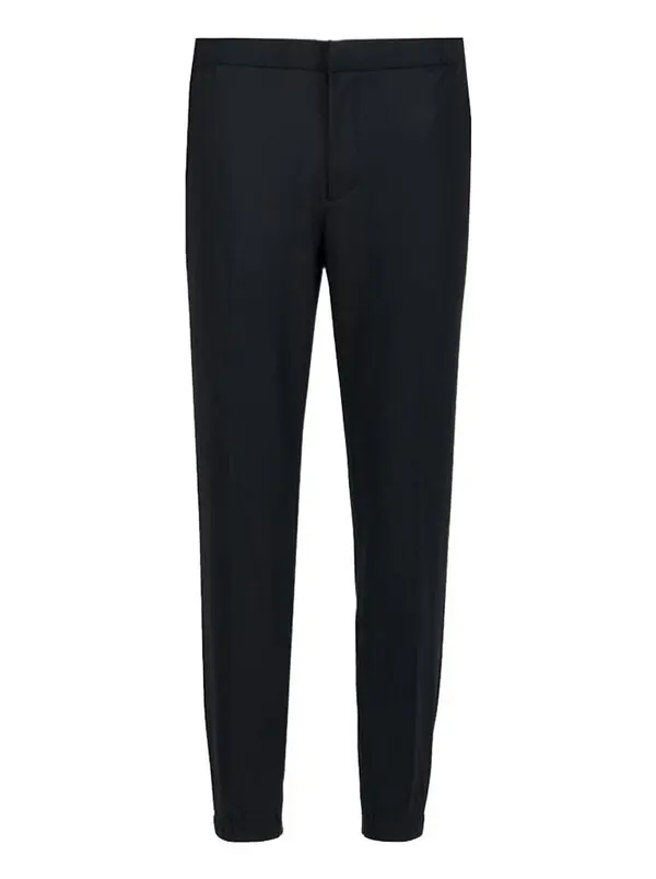 Emporio Armani Logo Detail Zipper Casual Pants - Black