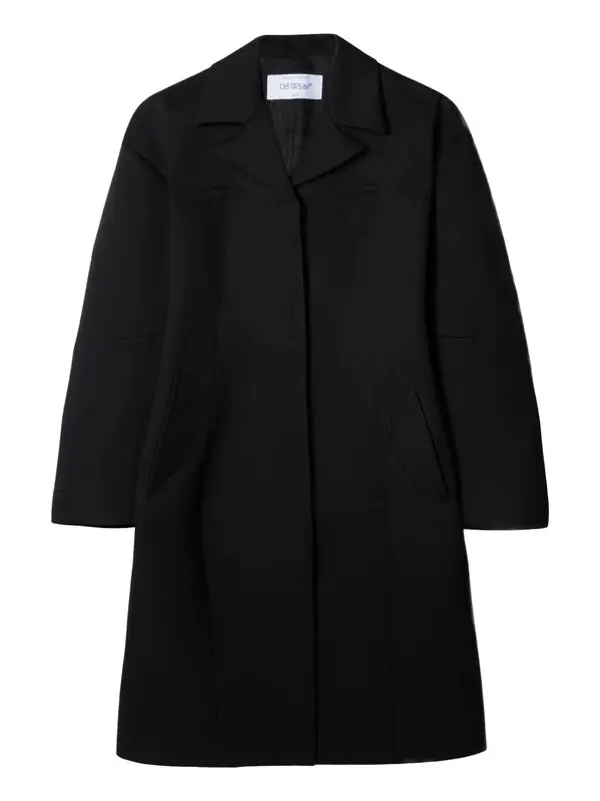 Off-White Single-breasted Long Coat - Black