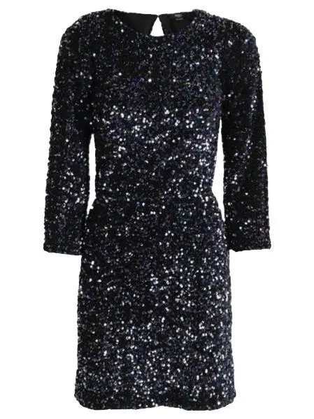 Seventy Sequin Embellished Crewneck Mini Dress - Black