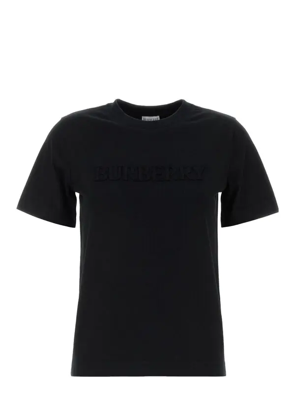 Burberry Logo Embroidered T-shirt - Black