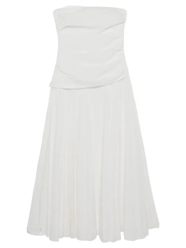 Simkhai Arie Strapless Bustier Midi Dress - White