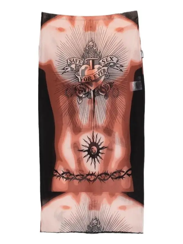 JEAN PAUL GAULTIER Printed Low-waisted Long Skirt - Multicolor