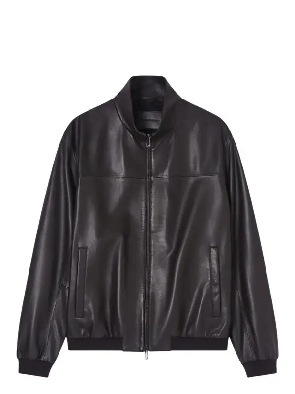 Emporio Armani Zip-up High Neck Jacket - Dark Brown