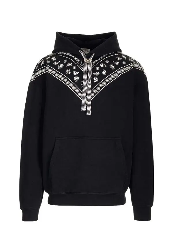 MARCELO BURLON COUNTY OF MILAN Bandana Printed Drawstring Hoodie - Black