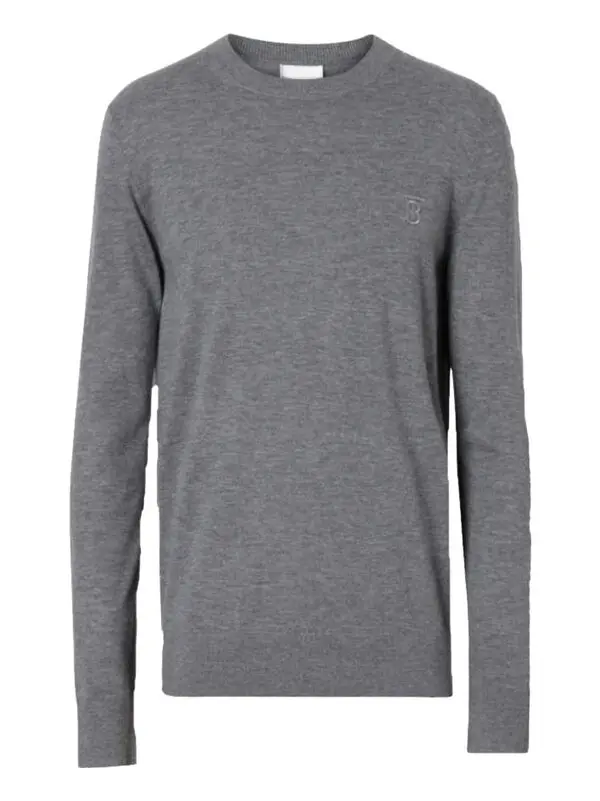 Burberry Monogram Motif Short Style Pullover - Gray
