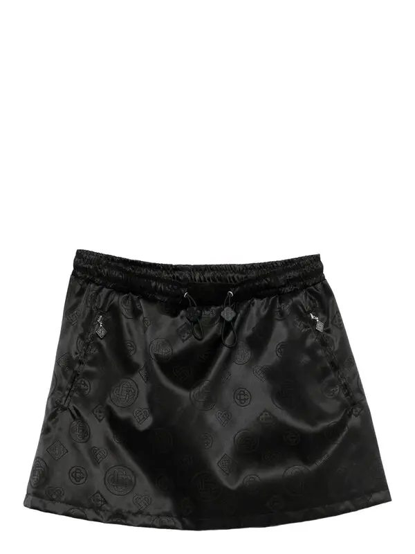 Casablanca Elastic Waist Skirt With Zippered Pockets - Black