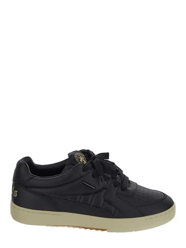 Palm Angels University Quilted Leather Sneakers - Black