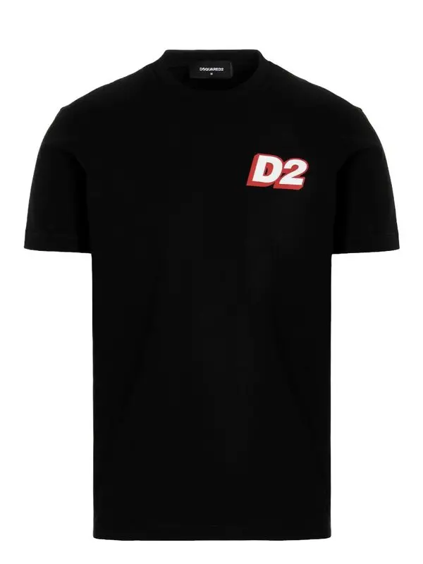Dsquared2 Logo Printed Crewneck T-shirt - Black