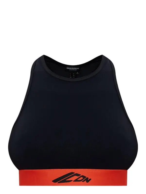 Dsquared2 Sleeveless Printed Logo Top - Black