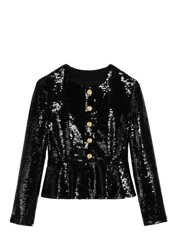 Celine Embroidered Chelsea Jacket In Silk Muslin - Black