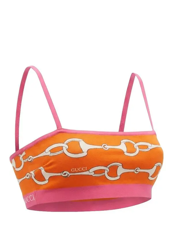 Gucci Horsebit Printed Sling - Fuchsia/orange