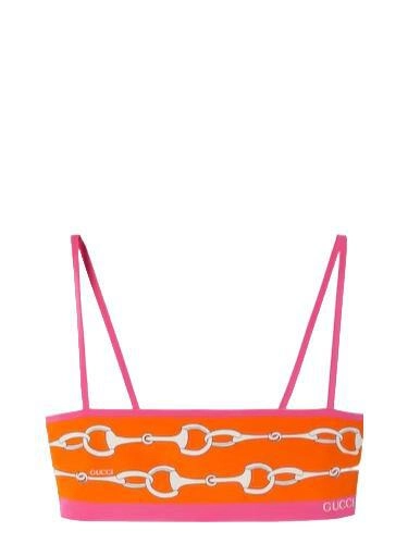 Gucci Horsebit Printed Sling - Fuchsia/orange