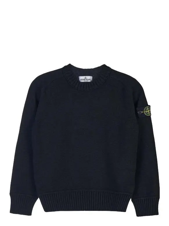 Stone Island Logo-patch Crew Neck Jumper - Black