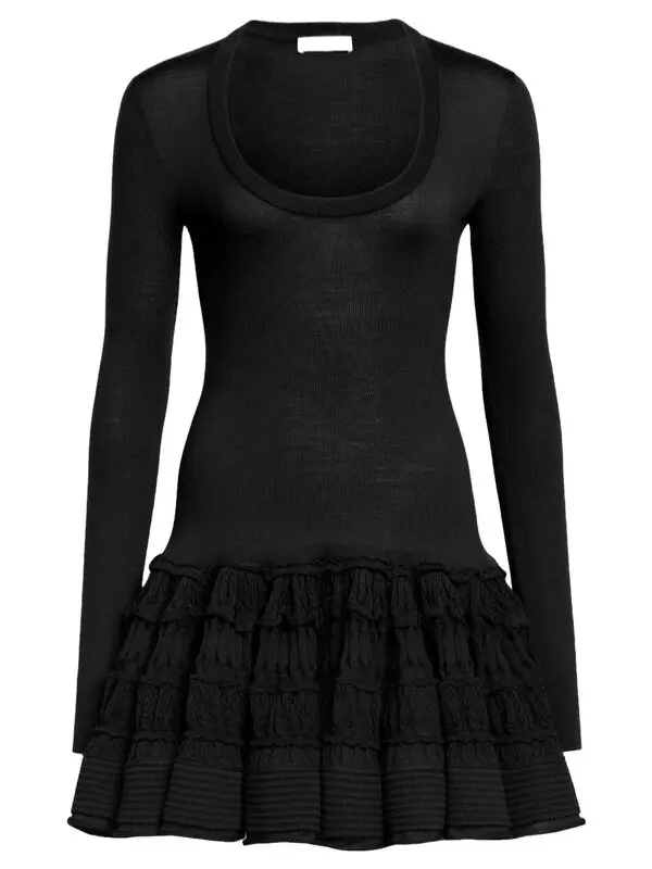Alaïa Crinoline Knit Mini Dress - Black