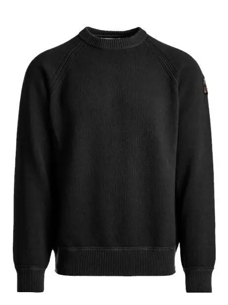 PARAJUMPERS Crew Neck Sweater With Logo Patch - Black