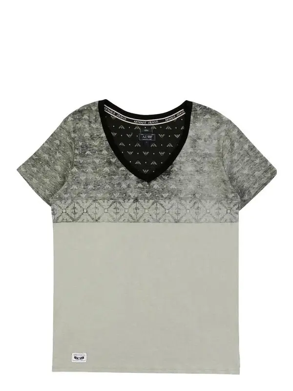 Emporio Armani V-collar Short-sleeved T-shirt - Gray