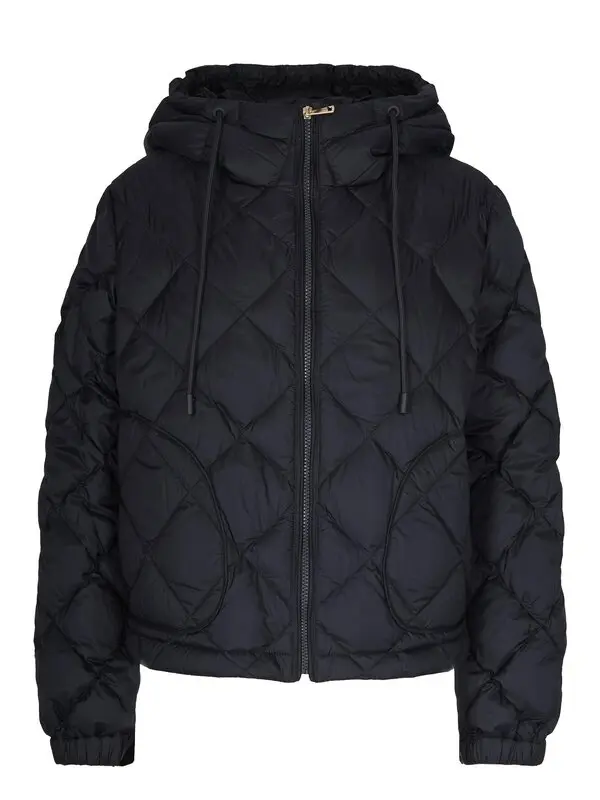Max Mara Eris Quilted Jacket With Drawstring Hood - Black