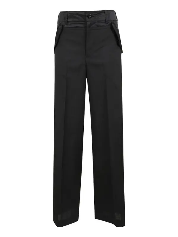 Sacai Panelled Pleated Trousers - Black