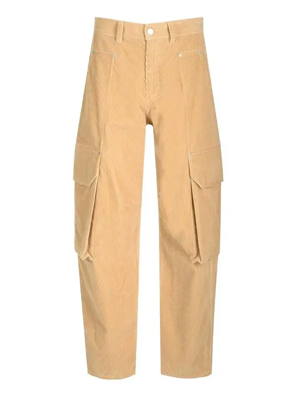 Palm Angels Carrot Fit Corduroy Cargo Pants - Nude