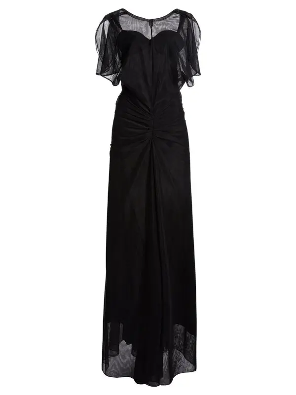 Victoria Beckham Short-sleeved Maxi Dress - Black