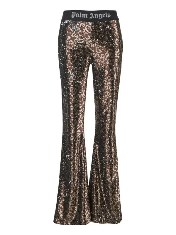 Palm Angels Sequin Embellished Flared Pants - Black