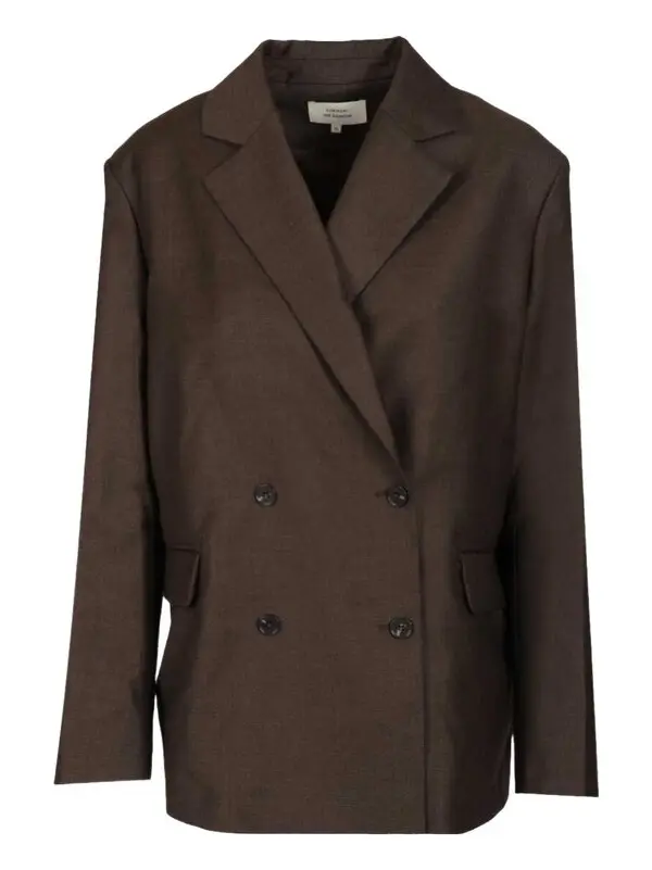 LOULOU STUDIO Double-breasted Notched Lapel Suit Jacket - Black