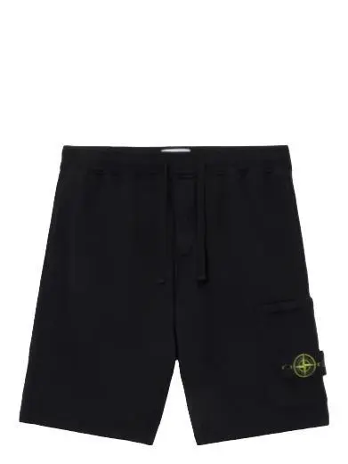 Stone Island Logo Patch Drawstring Shorts - Black