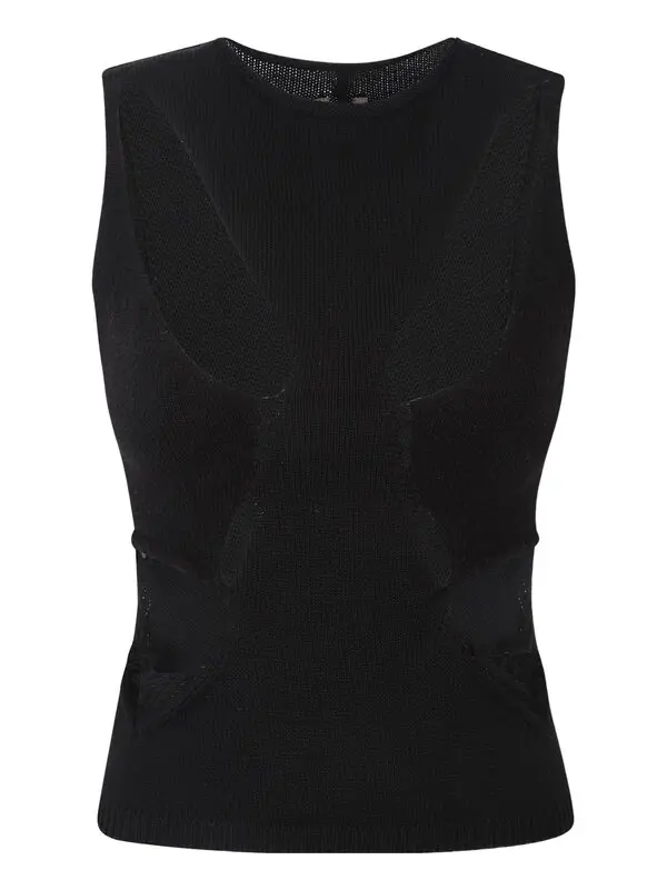 Rick Owens Round Neck Sleeveless Vest - Black