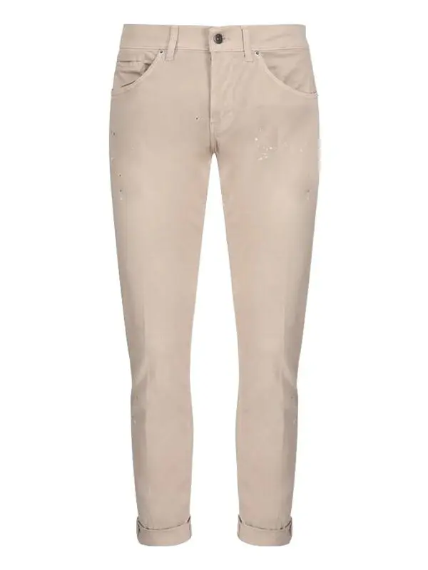 DONDUP Button Detailed Straight Leg Jeans - Nude